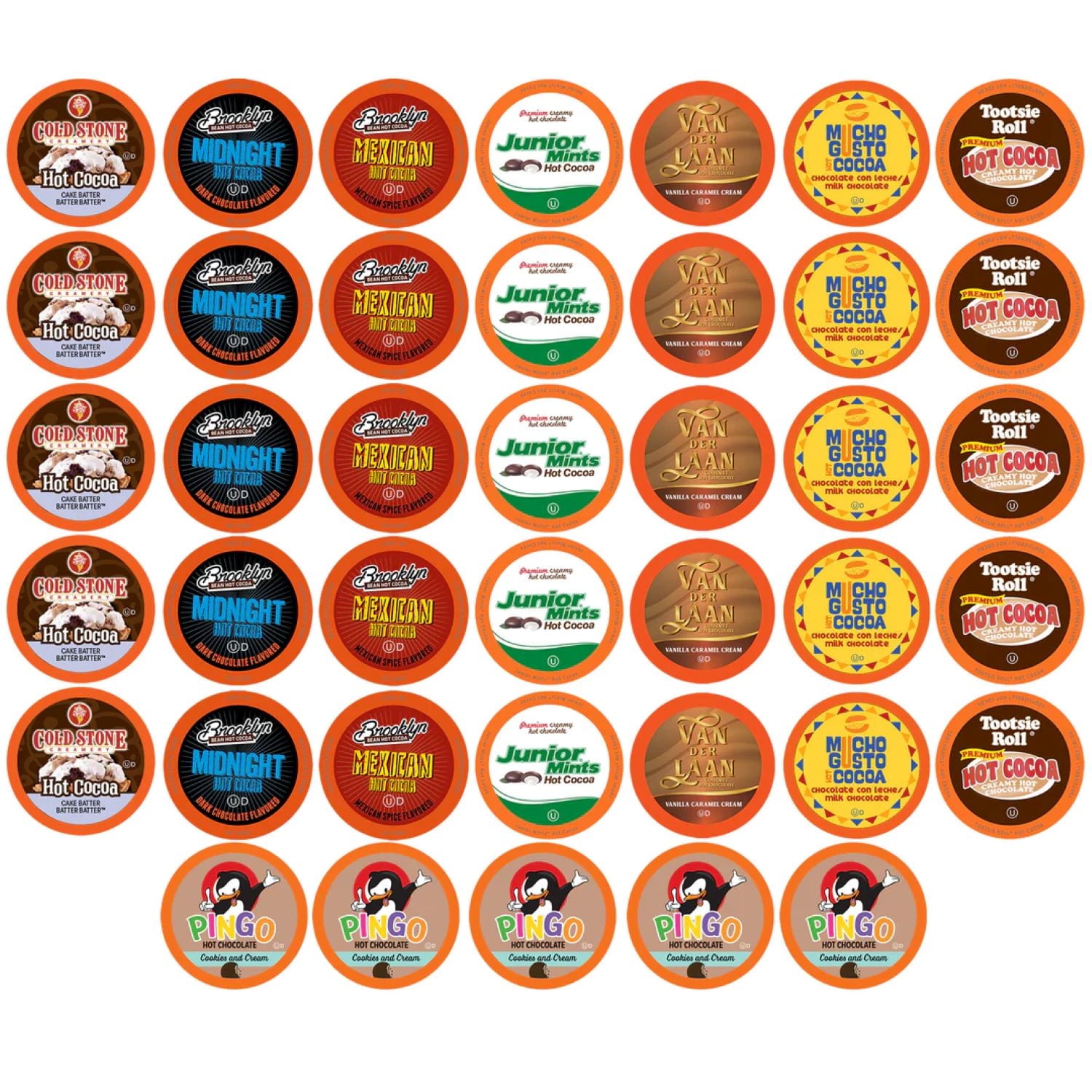 Two Rivers Coffee, Hot Chocolate Pods, Variety Sampler 40-Pack ...