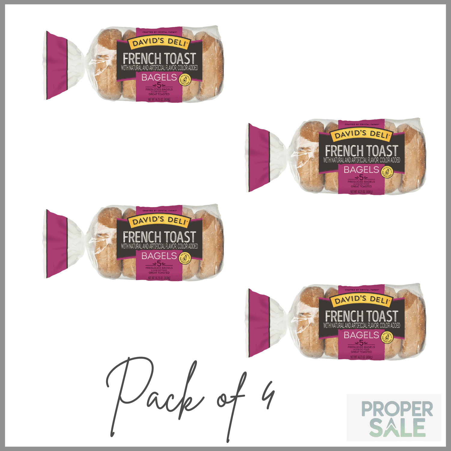 David's Deli Pre-Sliced French Toast Bagels, 14.25 oz, 5 Count ...