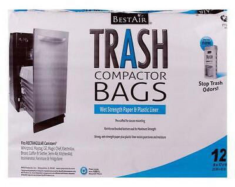 BestAir 10 gal. Compactor Bags Flat Top 12 pk No - Walmart.com