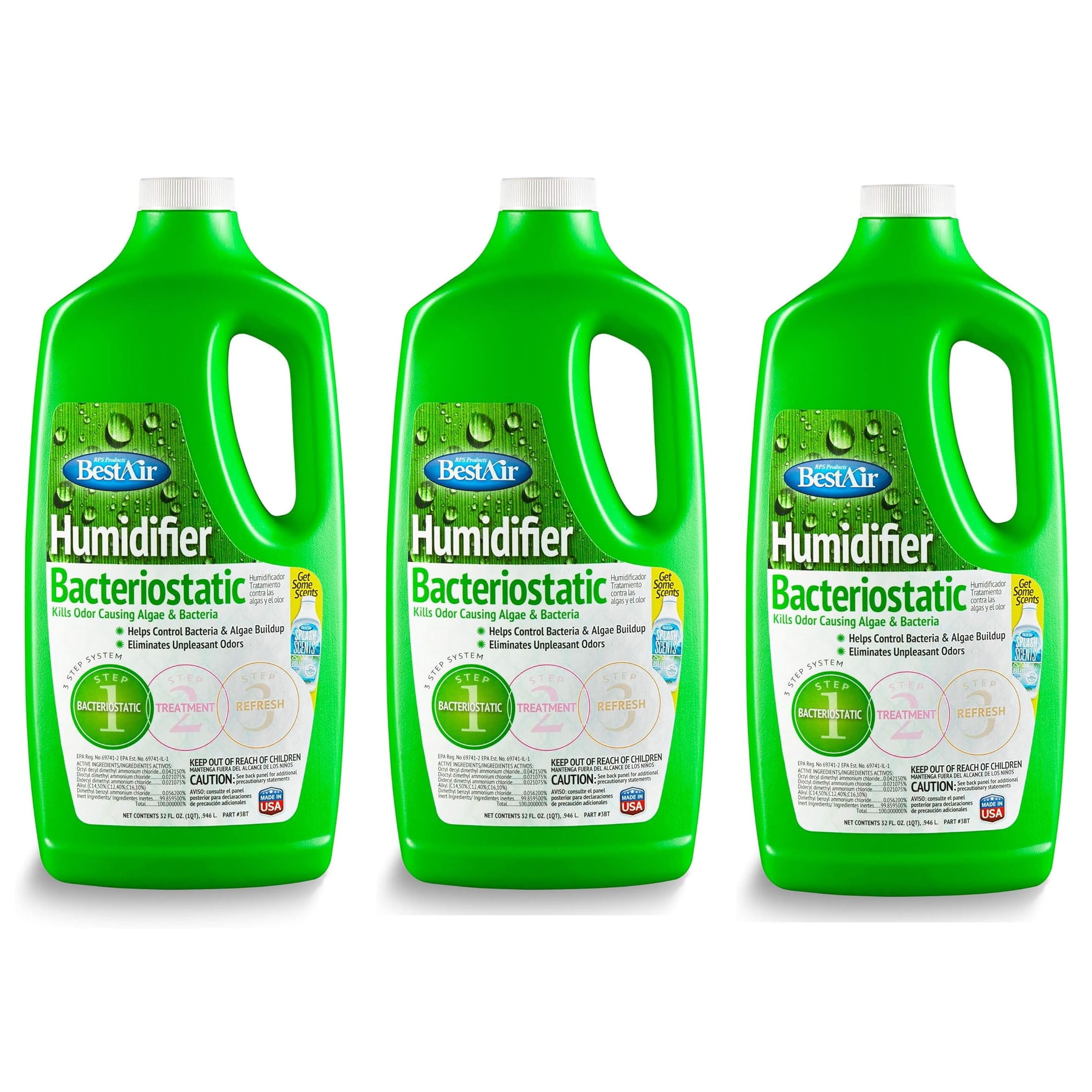 BestAir 3BT Original BT Humidifier Bacteriostatic Water Treatment, 32oz ...