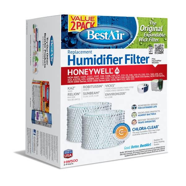 BestAir HW500 Humidifier Replacement Wick Filter for Honeywell Models 6 ...