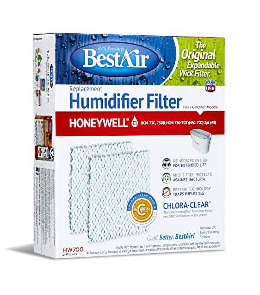 BestAir HW700-PDQ-3 Extended Life Humidifier Replacement Paper Wick ...