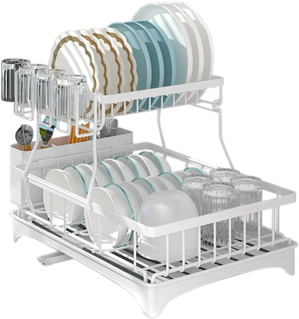 BestAlice Dish Drying Rack, 2 Tier Dish Racks for Kitchen Counter ...