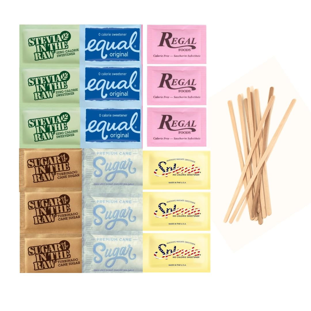 BestBonus4u Sugar Packets for Coffee and Sweetener Packets Variety ...