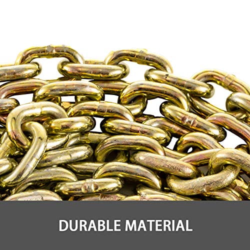 BestEquip 2 Pack Grade 80 Chain 3/8" x 20' Heavy Duty Chain with Safety ...