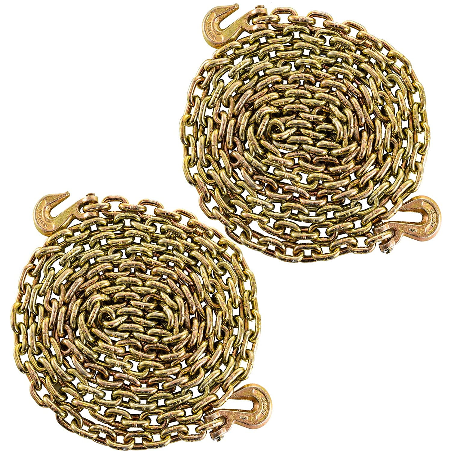 BestEquip 2 Pack Grade 80 Chain 3/8" x 20' Heavy Duty Chain with Safety ...