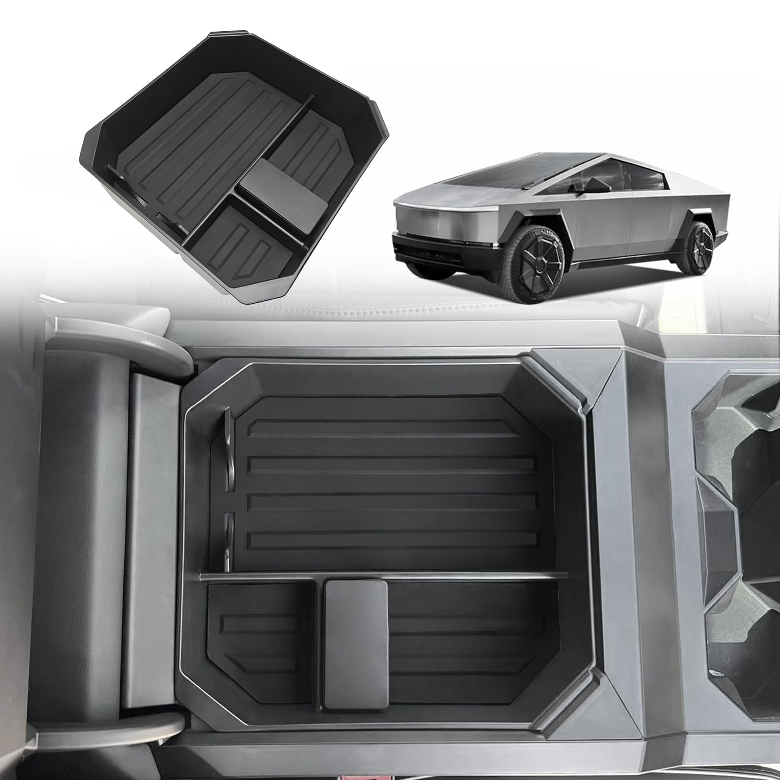 BestEvMod Center Console Organizer Tray Compatible with Tesla ...