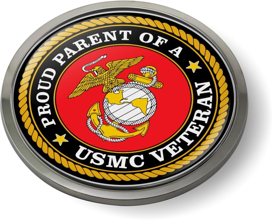 BestLicensePlateFrames - Proud Parent of a USMC Veteran 3D Domed CAR ...