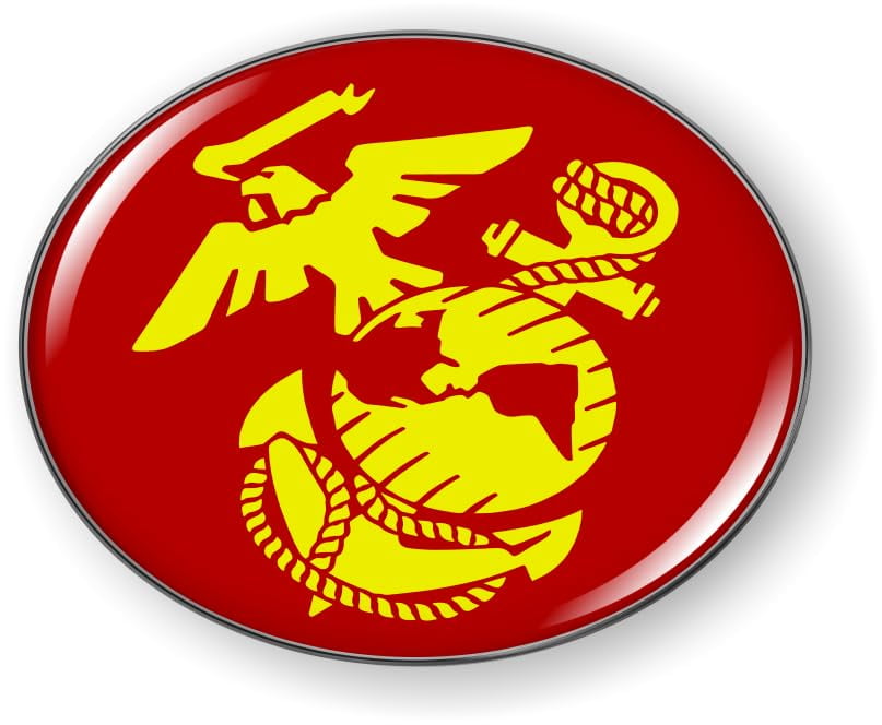 BestLicensePlateFrames - The Eagle, Globe, and Anchor USMC 3D Domed CAR Emblem Badge Sticker ...