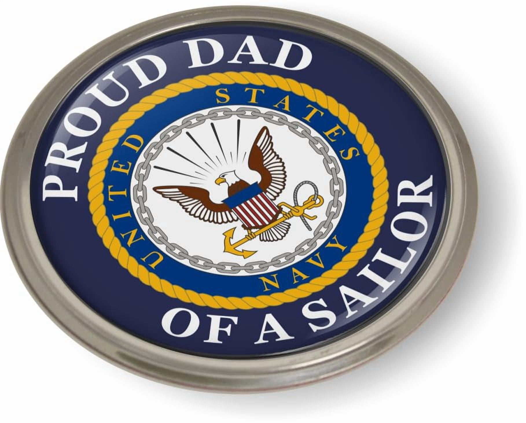 BestLicensePlateFrames - U.S. Navy Proud Dad of a Sailor 3D Domed CAR ...