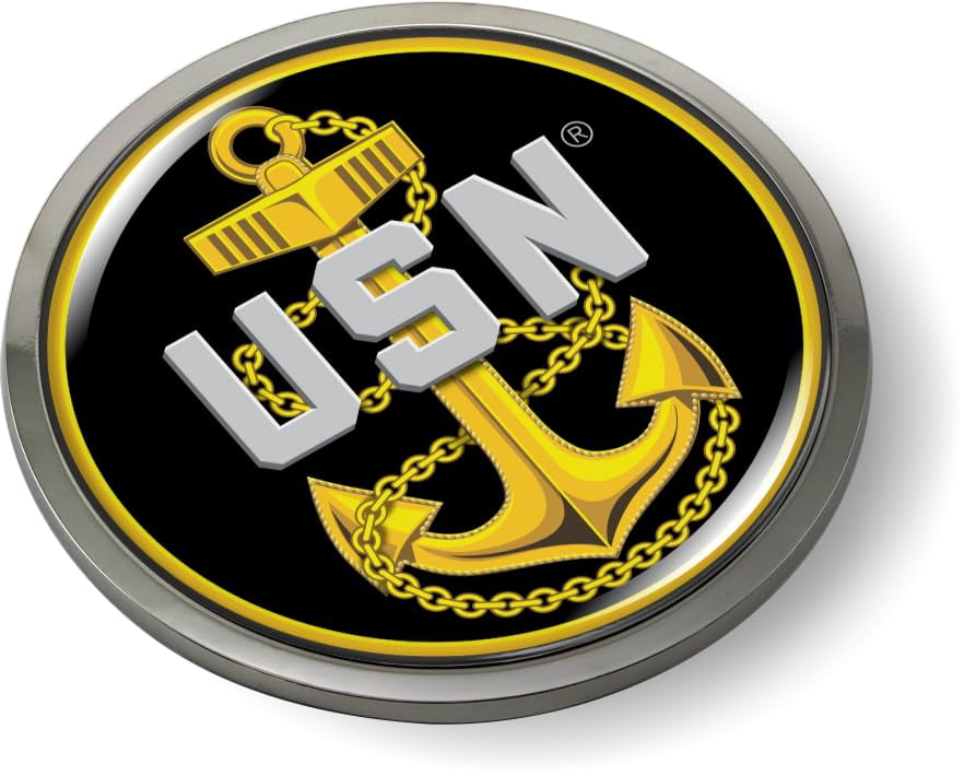 BestLicensePlateFrames - US Navy Chief Fouled Anchor USN CAR Emblem 3D ...