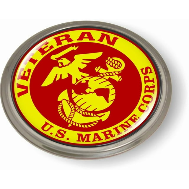 [Officially Licensed Product] - USMC Veteran 3D Domed CAR Emblem Badge ...