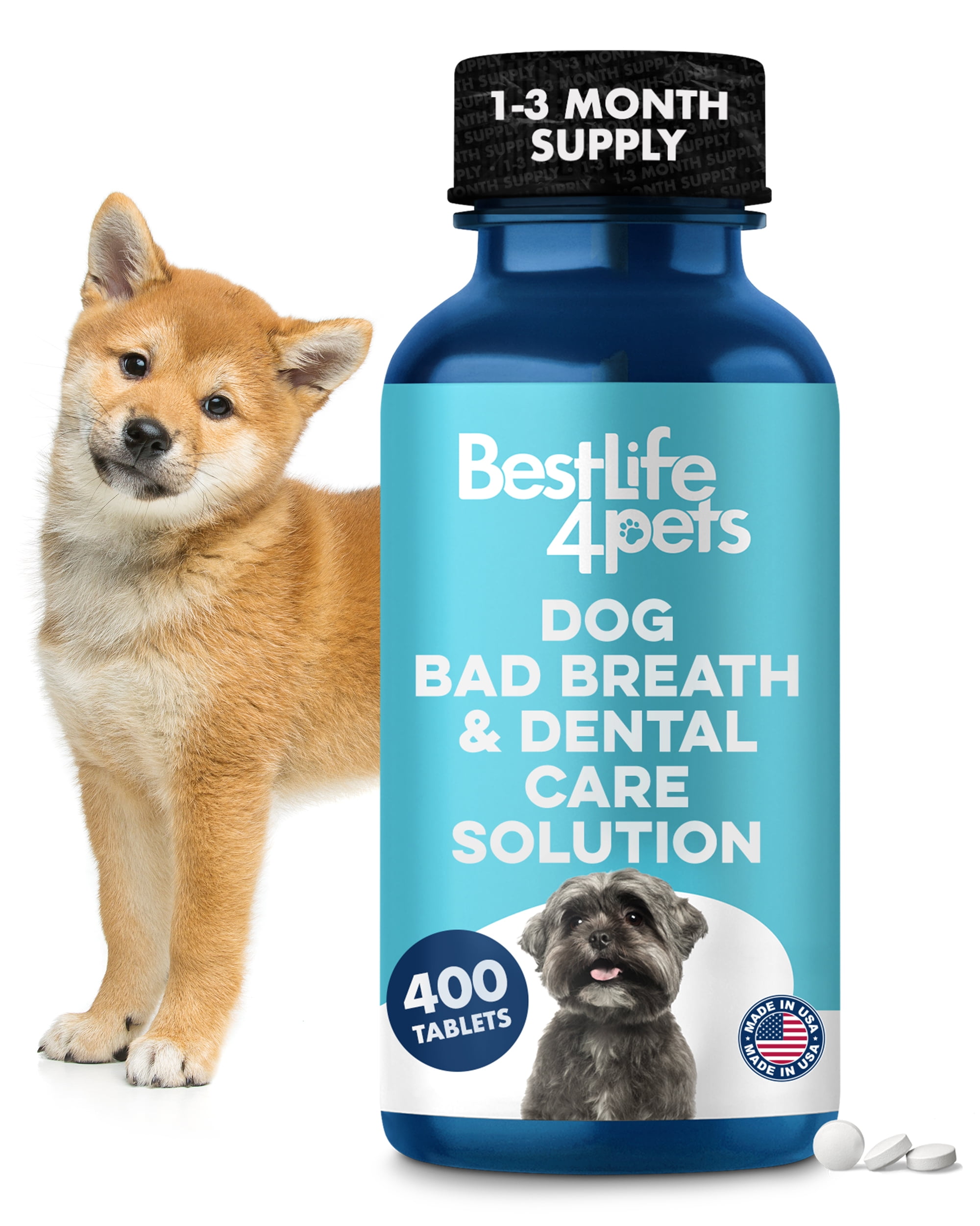BestLife4Pets Dog Bad Breath Cure Supplement, Plaque Control ...