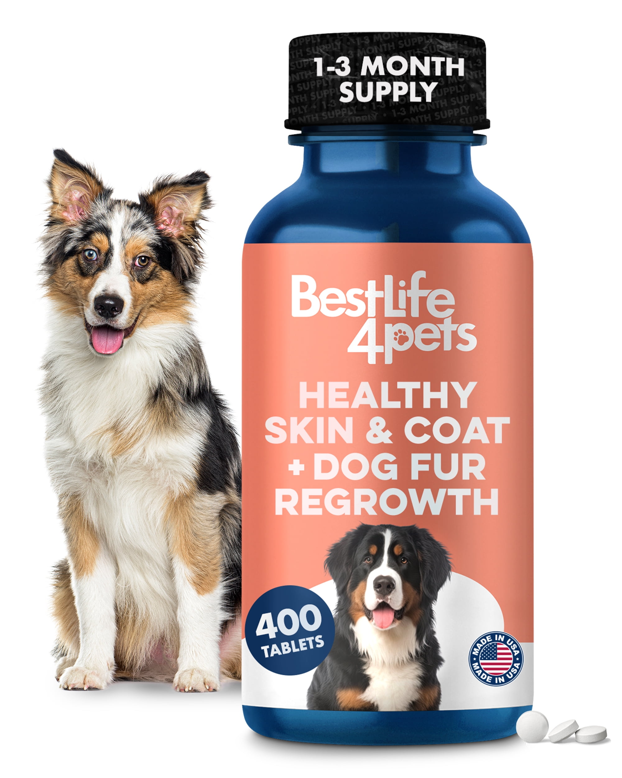 BestLife4Pets Healthy Skin & Coat and Dog Fur Regrowth - Natural Anti ...