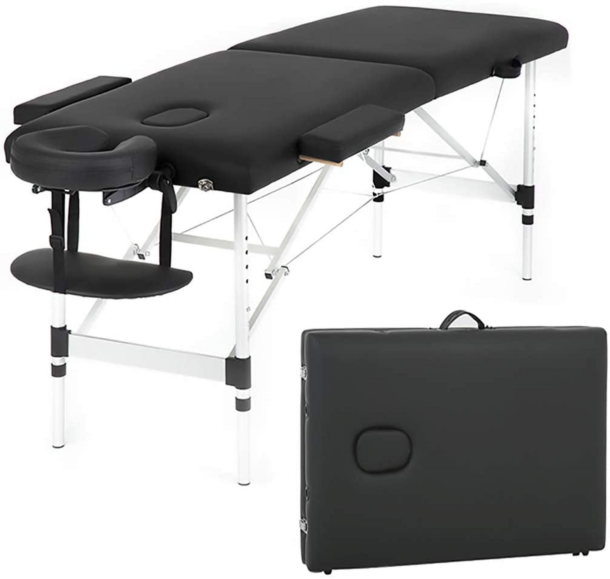 BestMassage 73 Inch 2 Fold Massage Bed Spa Bed Aluminium Height ...