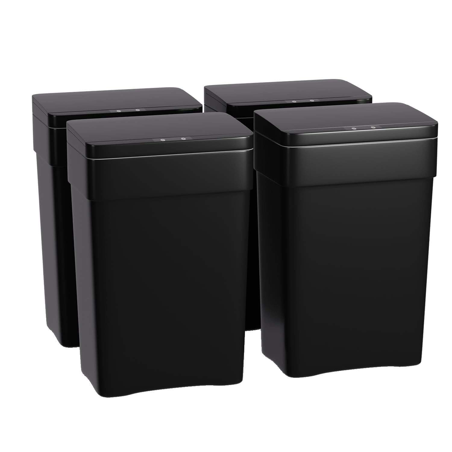 BestOffice 13 gallon Automatic Plastic Trash Can with Lid, Touch Free ...