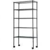 ZenSports 5-Tier 300LBS Steel Wire Shelving Unit with Wheels for ...