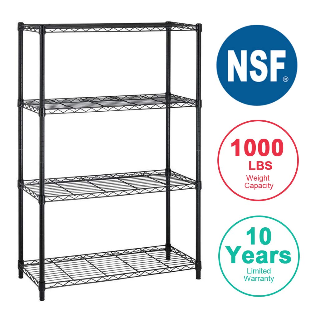 Zimtown 4-Shelf Adjustable Storage Shelves, Wire Shelving Unit for ...
