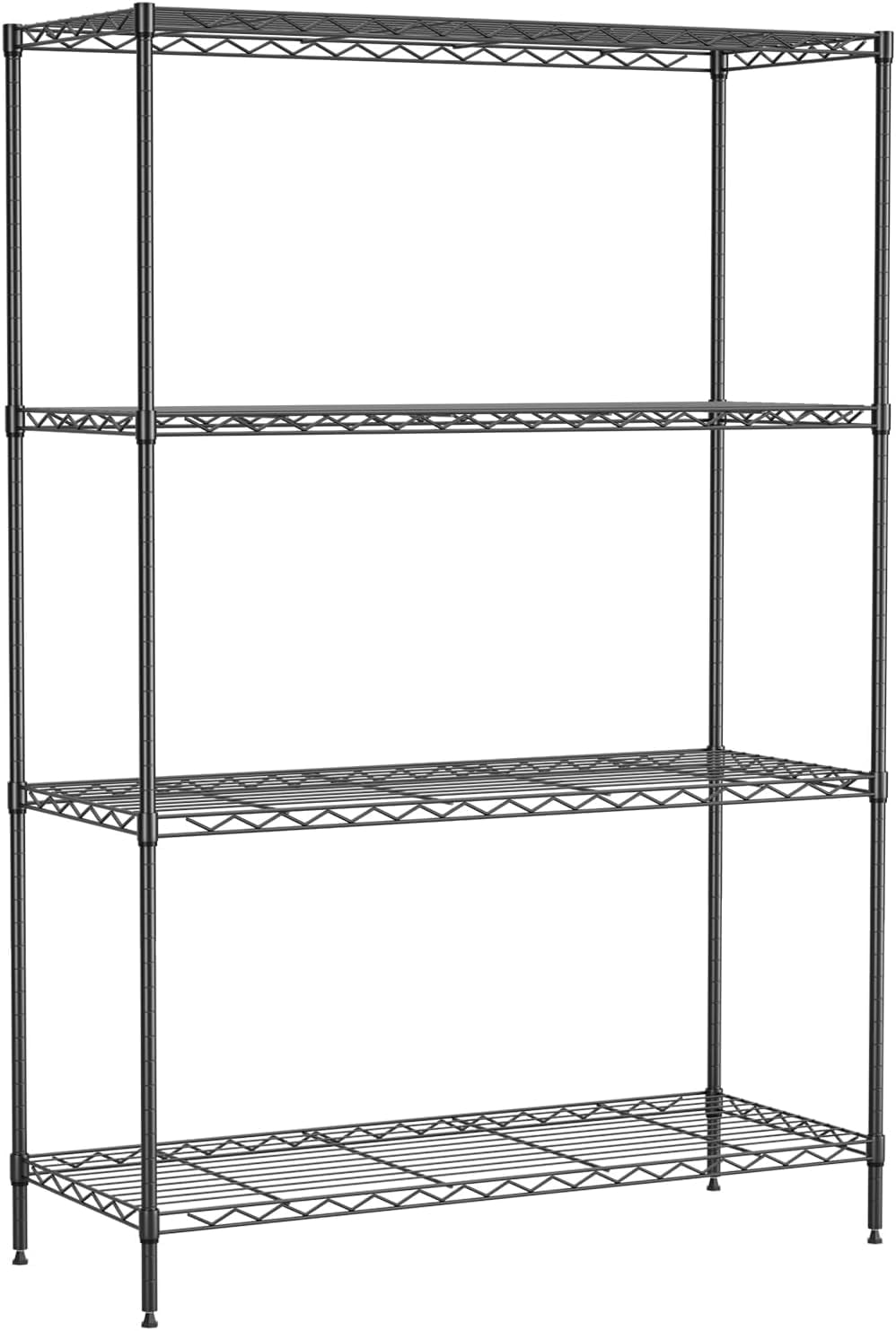 BestOffice 4 Tier Shelving Unit 35.4"L x 13.3"W x 53.7"H Metal Shelving ...