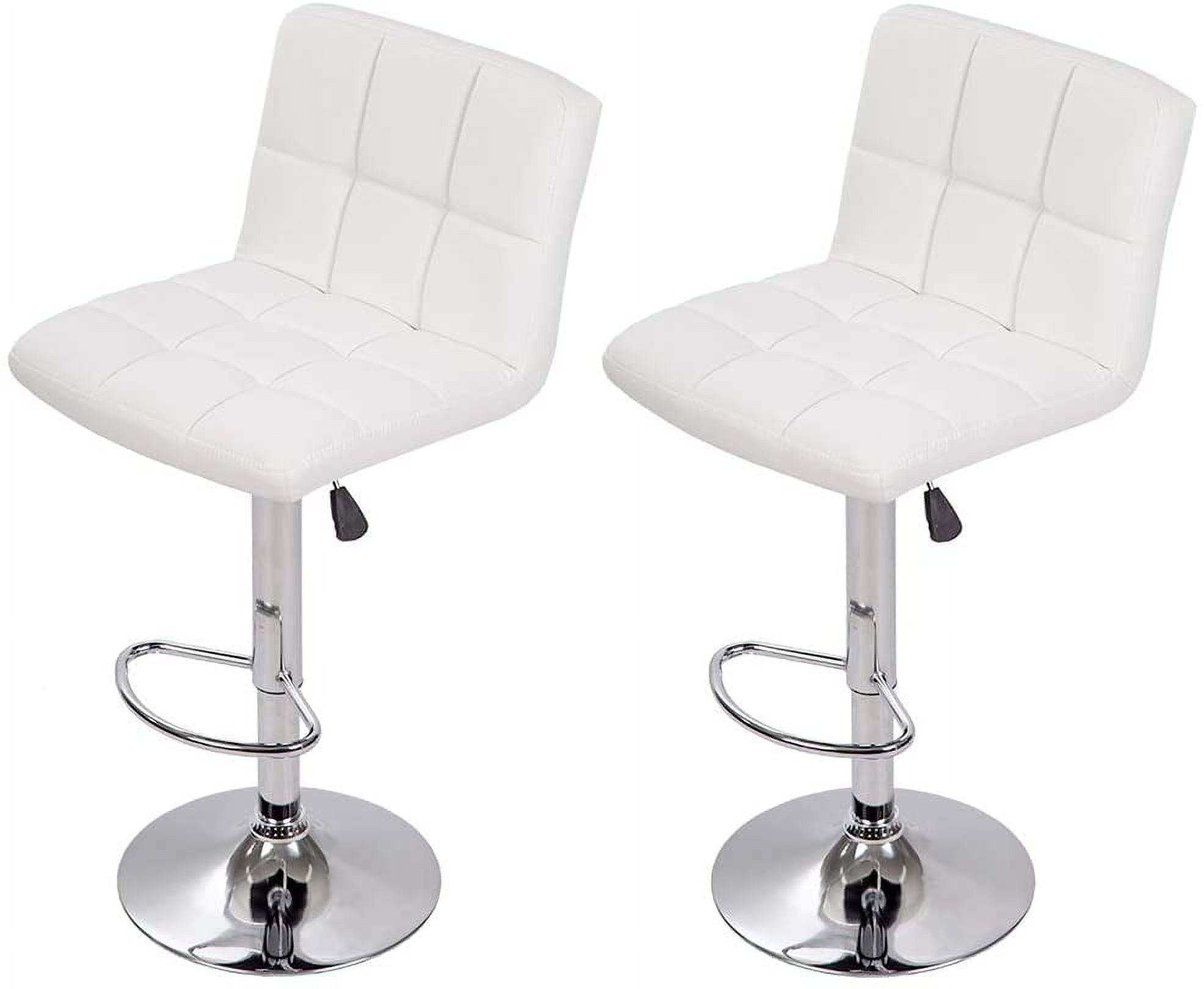 BestOffice Set of 2 PU Leather Adjustable Swivel Bar Stools with Back ...