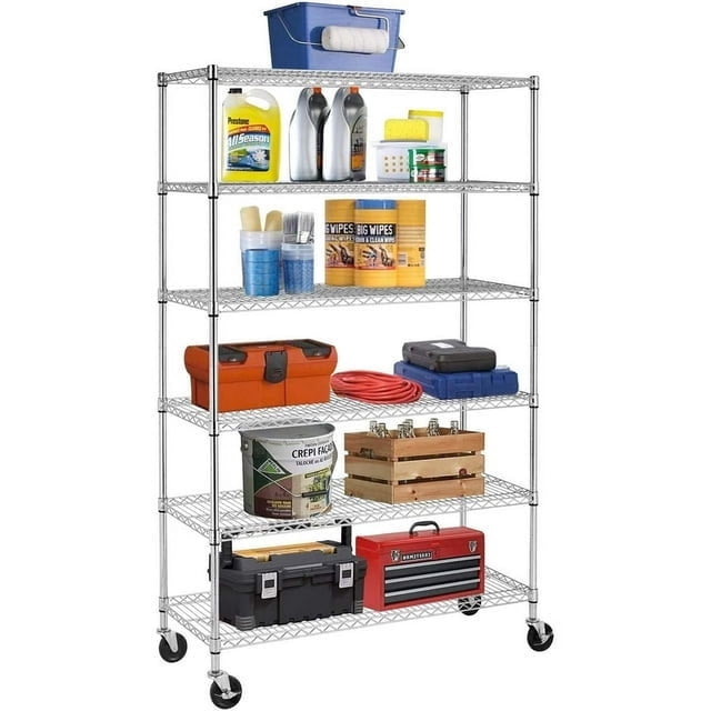 BestOffice 6-Tier Adjustable Heavy Duty Garage Metal Steel Storage ...