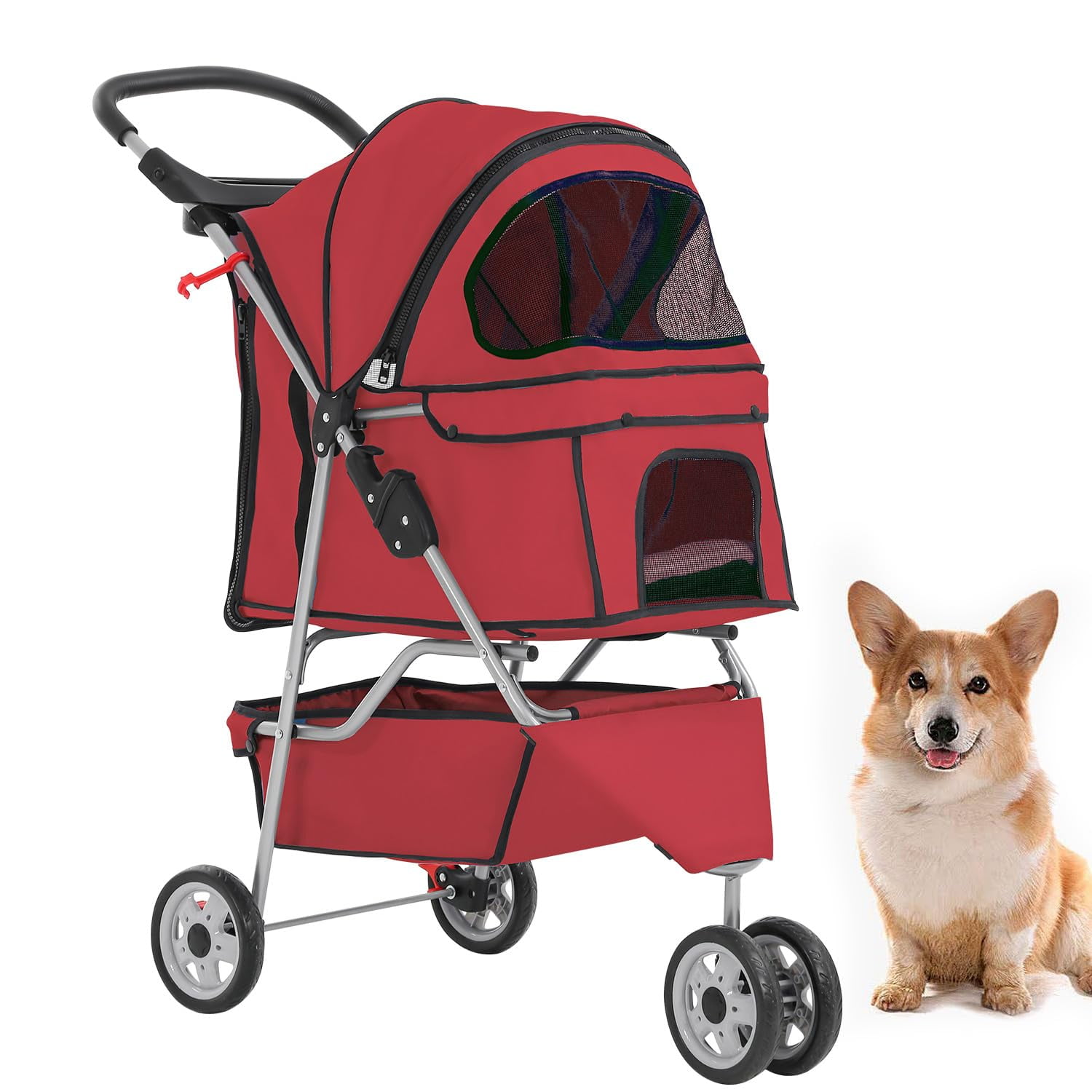 BestPet 3 Wheels Pet Stroller Dog Stroller Cat Cage Jogger Stroller ...