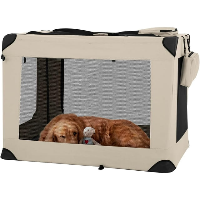 BestPet 42in Foldable Pet Cage, Lightweight & Portable Dog Crate with ...