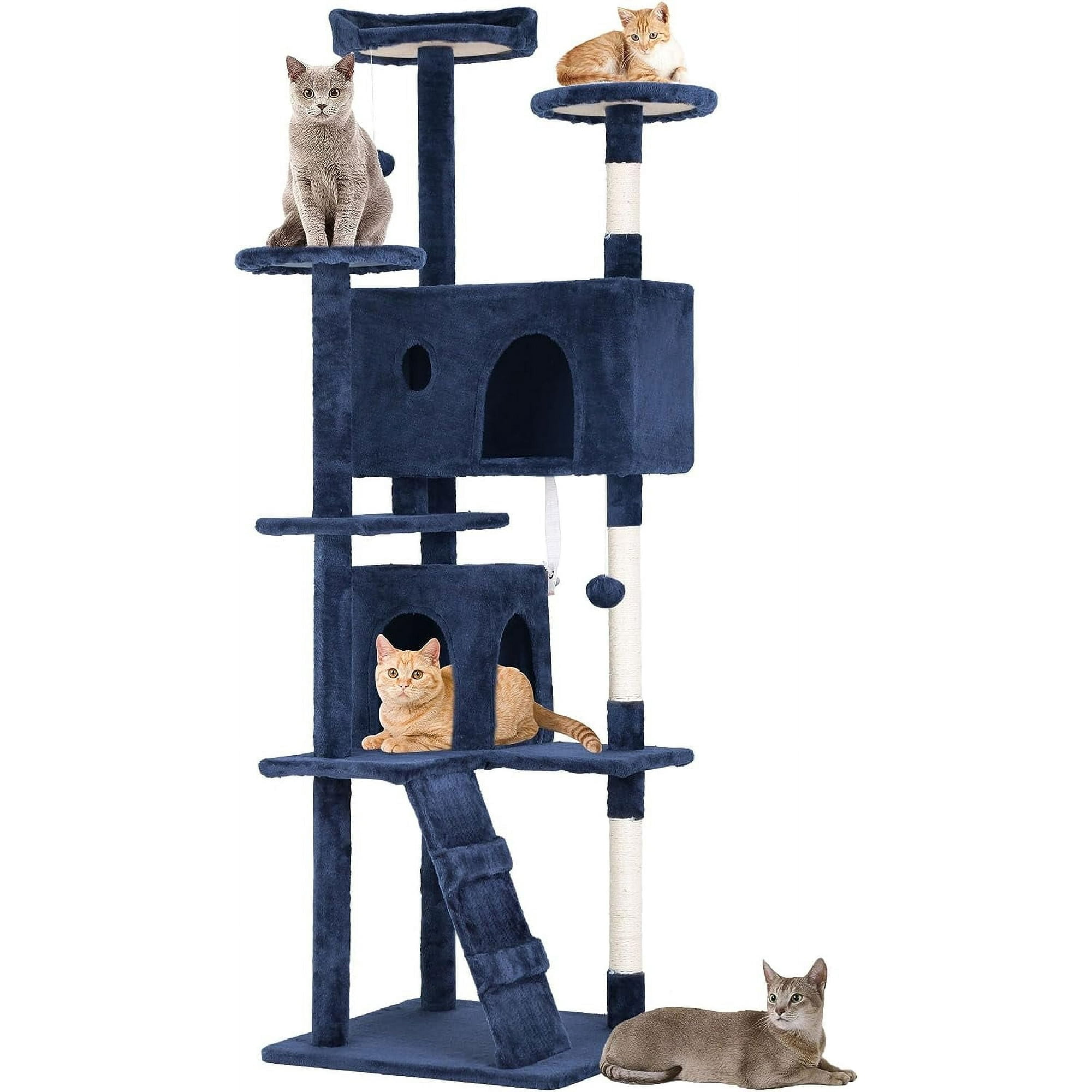 BestPet 70" Cat Tree, Scratch Posts, Condo, Toys, Navy Blue - Walmart.com