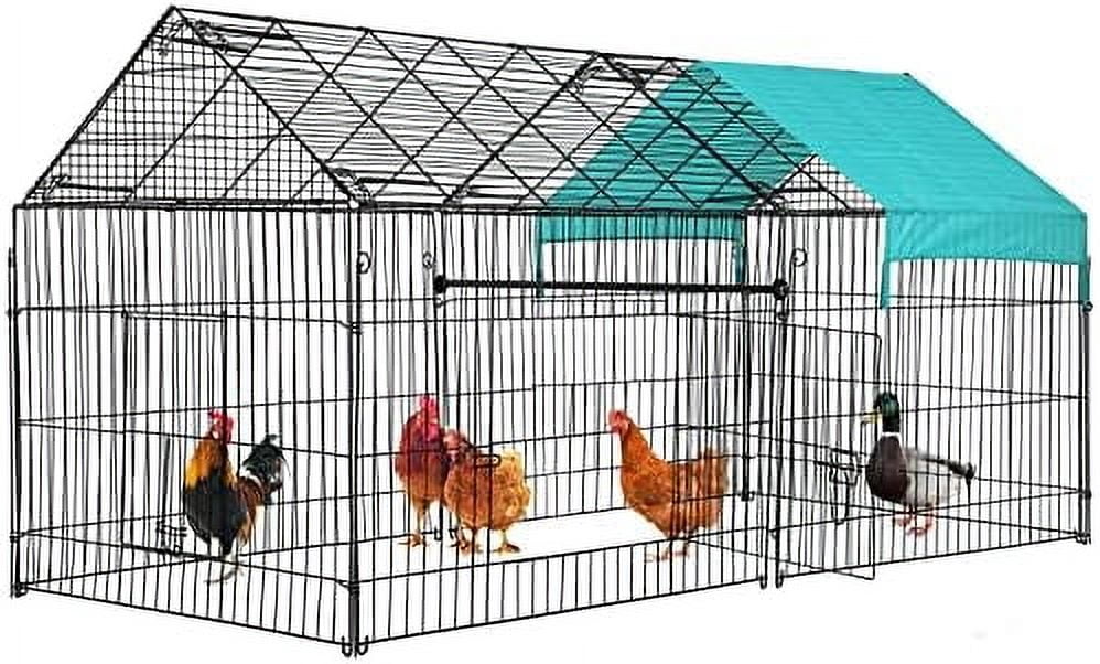 BestPet 87" x 41"Large Metal Chicken Coop Run Enclosure Pen with ...