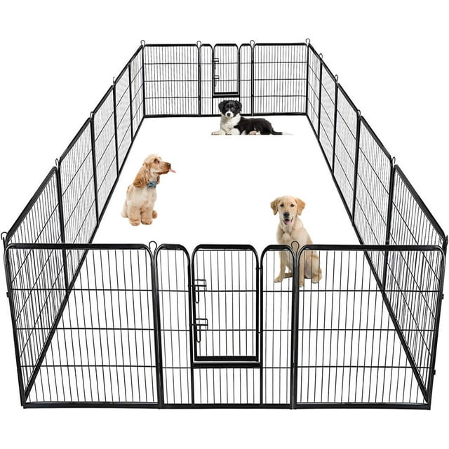 "BestPet Portable Indoor/Outdoor Pet Playpen, 16 Metal Panels, 40 ...