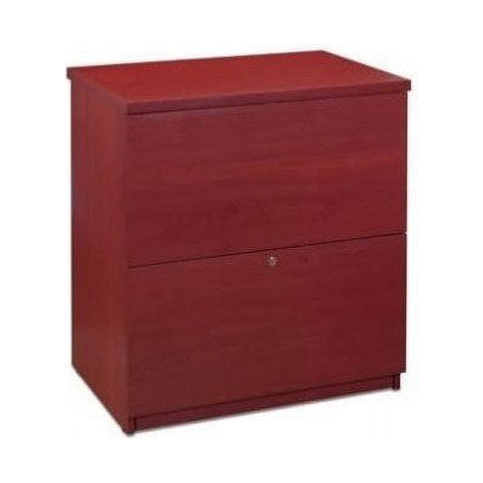 Bestar 2 Drawer Lateral Wood Lockable Filing Cabinet, Red - Walmart.com