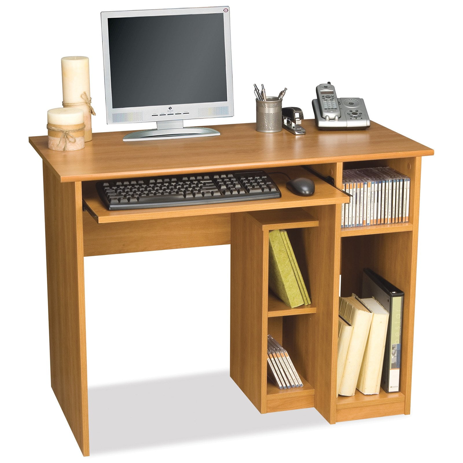 Bestar Basic Computer Desk-Cappuccino Cherry - Walmart.com