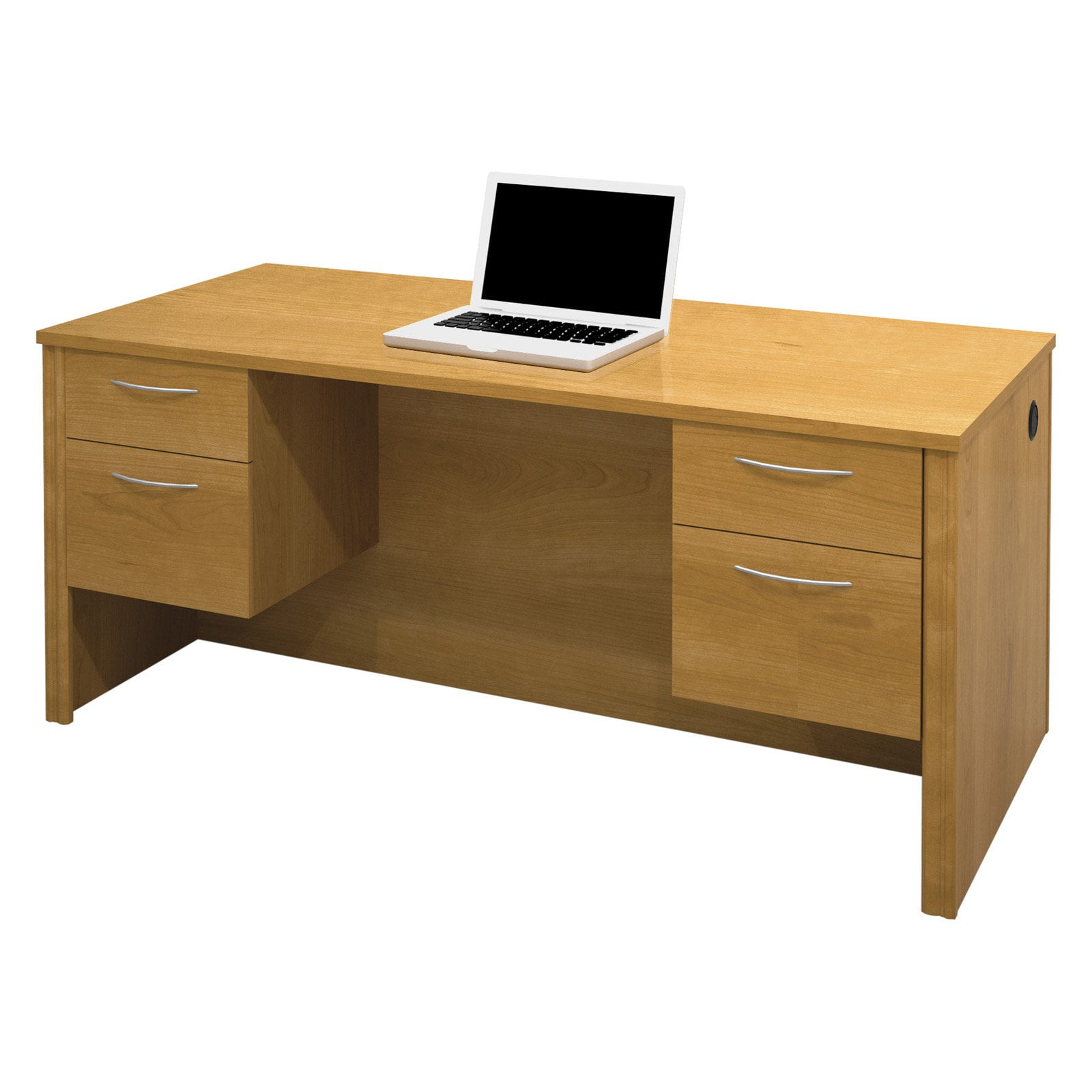 Bestar Embassy Executive Desk with Dual Half Peds-Color:Cappuccino ...