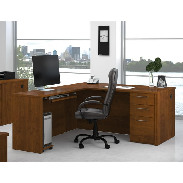 Bestar Embassy L-Shaped Computer Desk with Filing - Walmart.com