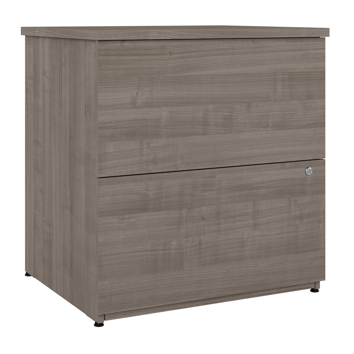 Bestar Logan 2-Drawer Engineered Wood Lateral File Cabinet in Silver ...