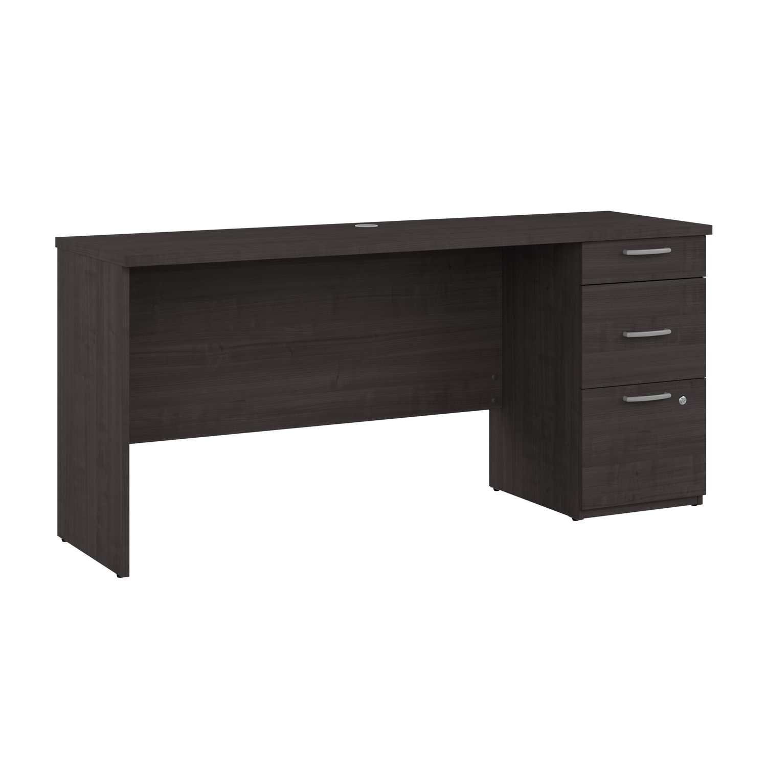 Bestar Logan 65W Storage Computer Desk with Drawers, Charcoal Maple ...