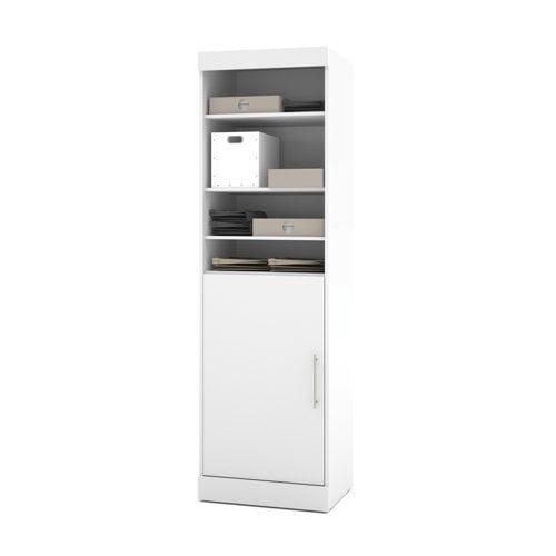 "Bestar Nebula 25"" White Storage Unit with Doors, Shelves, and ...