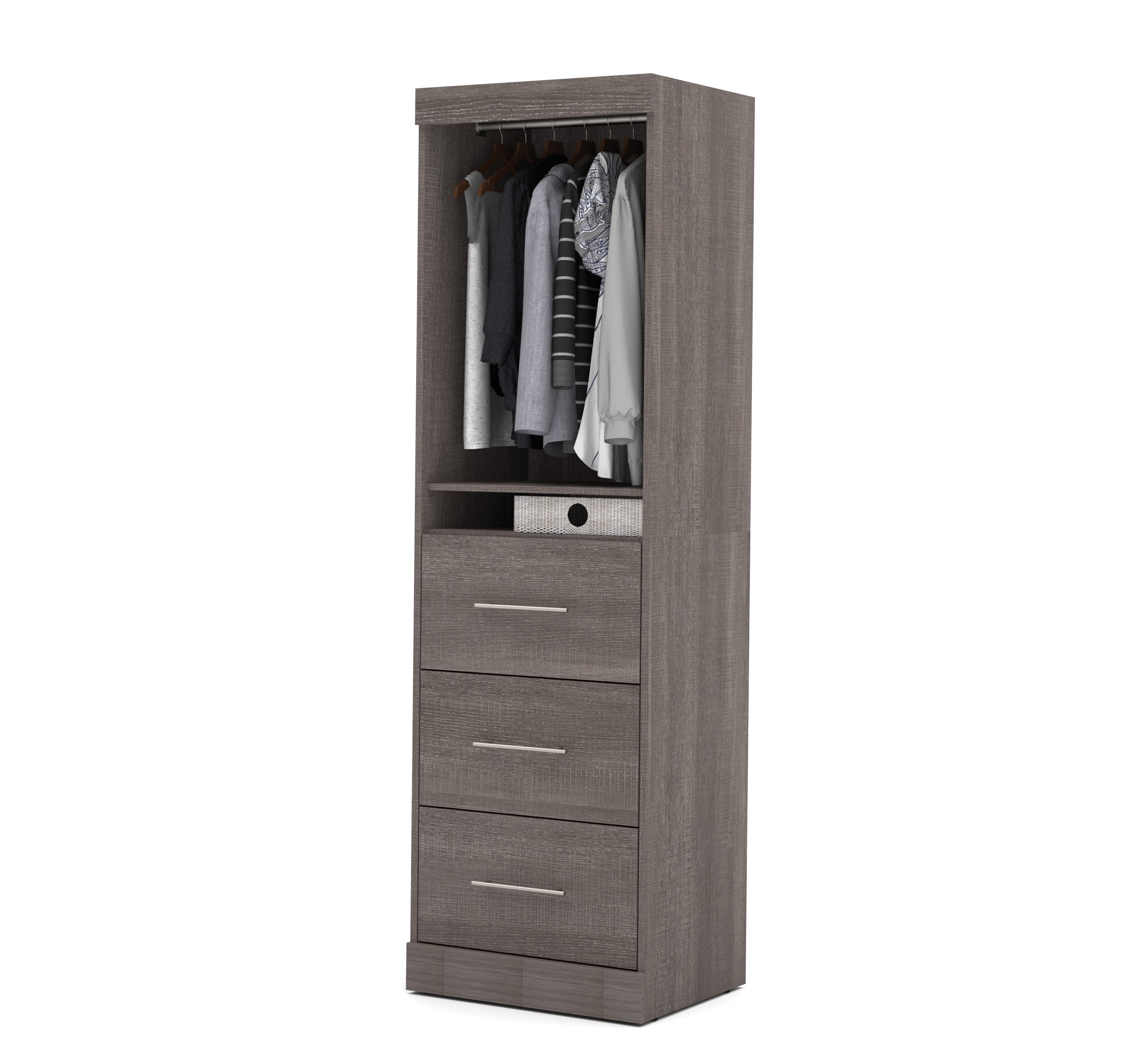 Bestar Nebula 25W Engineered Wood Storage Unit with 3 Drawer in Bark ...