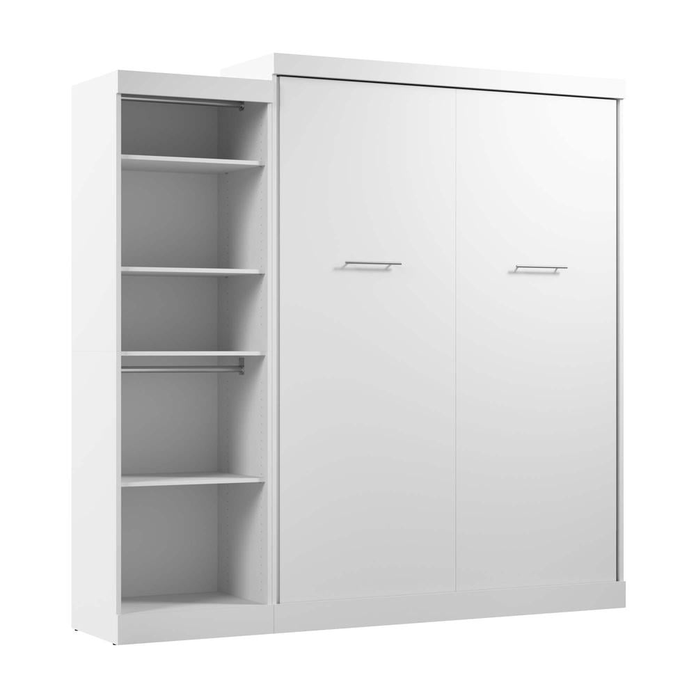 Bestar Nebula Engineered Wood Queen Murphy Bed with Closet Organizer in ...