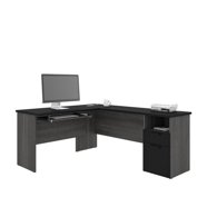 Bestar i3 Plus U Shape Computer Desk in Bark Gray - Walmart.com