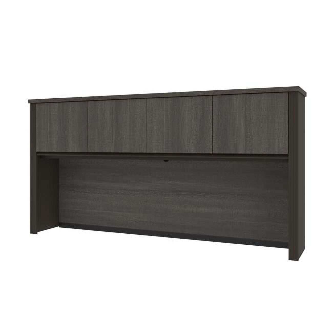 Bestar Prestige Plus Credenza Hutch in Bark Gray and Slate - Walmart.com