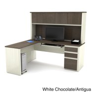 Atlin Designs Modern Wood U-Shaped Computer Desk with Hutch in White ...