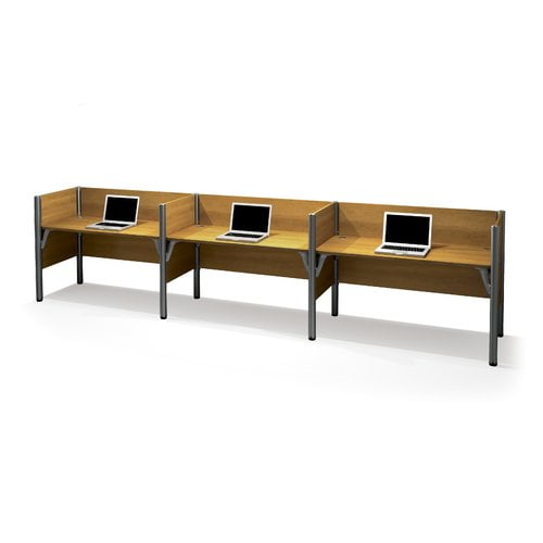 Bestar Pro-Biz Triple Side-by-Side Workstation with 3 Privacy Panels ...