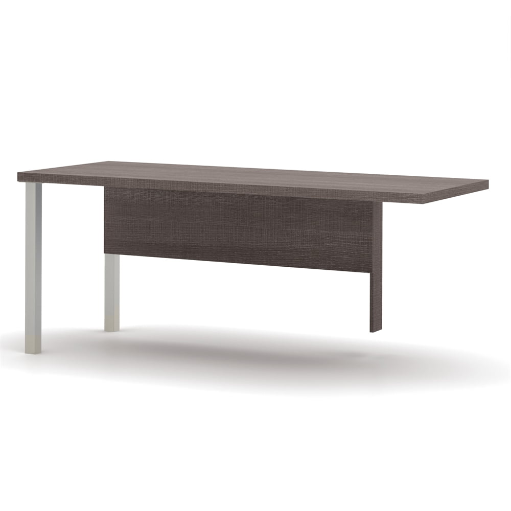 Bestar Pro-Linea Return Table with Metal Legs in Bark Grey - Walmart.com