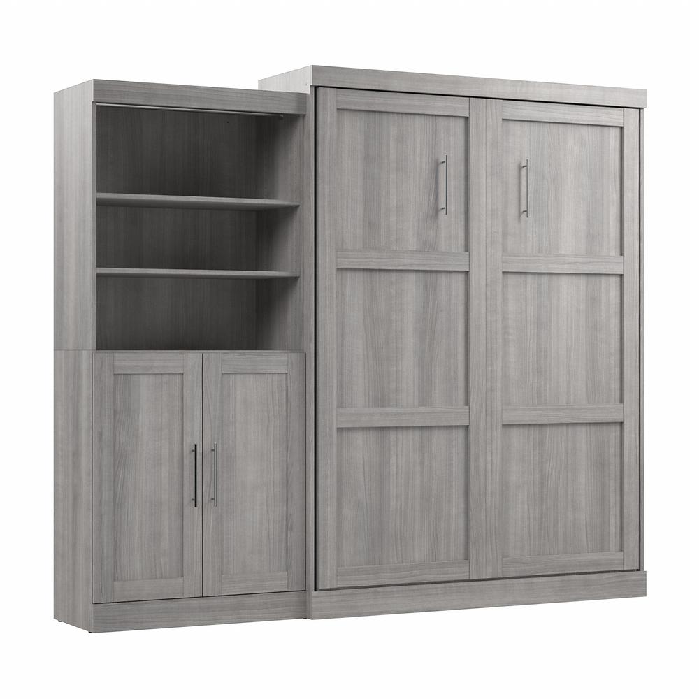 Bestar Pur 101" Engineered Wood Queen Murphy Bed & Closet Organizer in ...