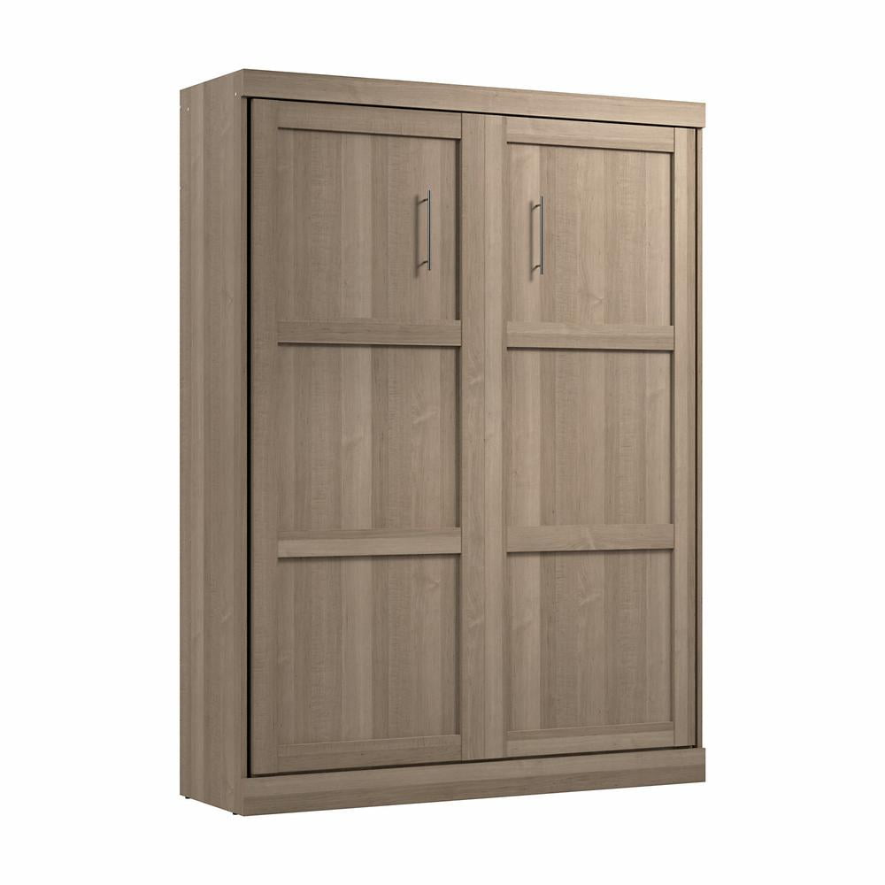 "Bestar Pur 65"" Wall Mounted Queen Murphy Bed Cabinet in Ash Gray ...