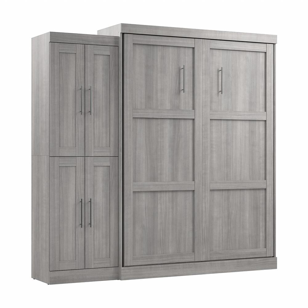 Bestar Pur 90" Engineered Wood Queen Murphy Bed w/ Closet Organizer in ...