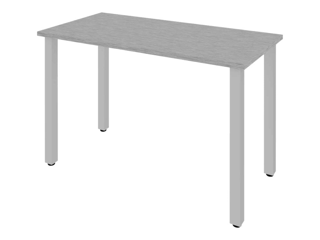 Bestar Universel 24" x 48" Table Desk with Square Metal Legs in Silver ...