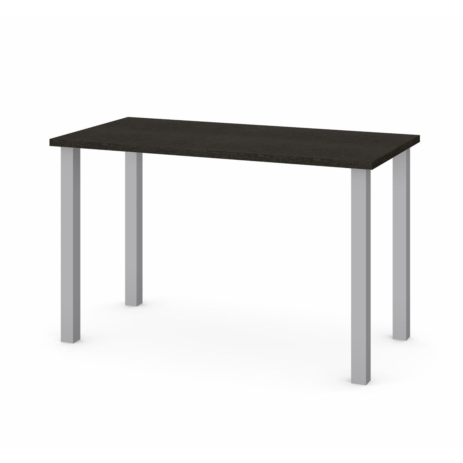 Bestar Universel 48W Table Desk with Square Metal Legs in deep grey ...