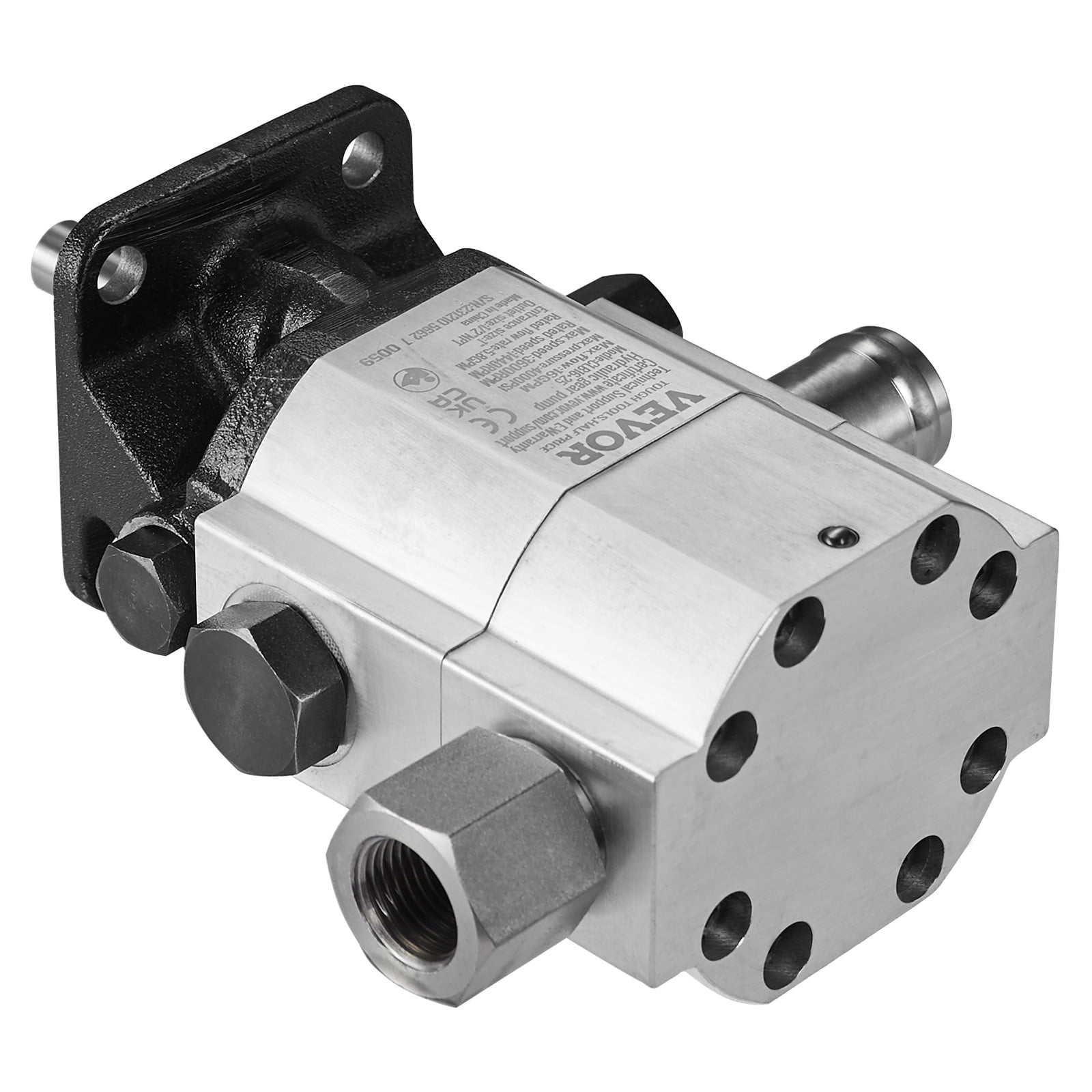 KFFKFF Aluminum Hydraulic Gear Pump, 16GPM, 2 Stage 4000PSI, 1'' Inlet ...